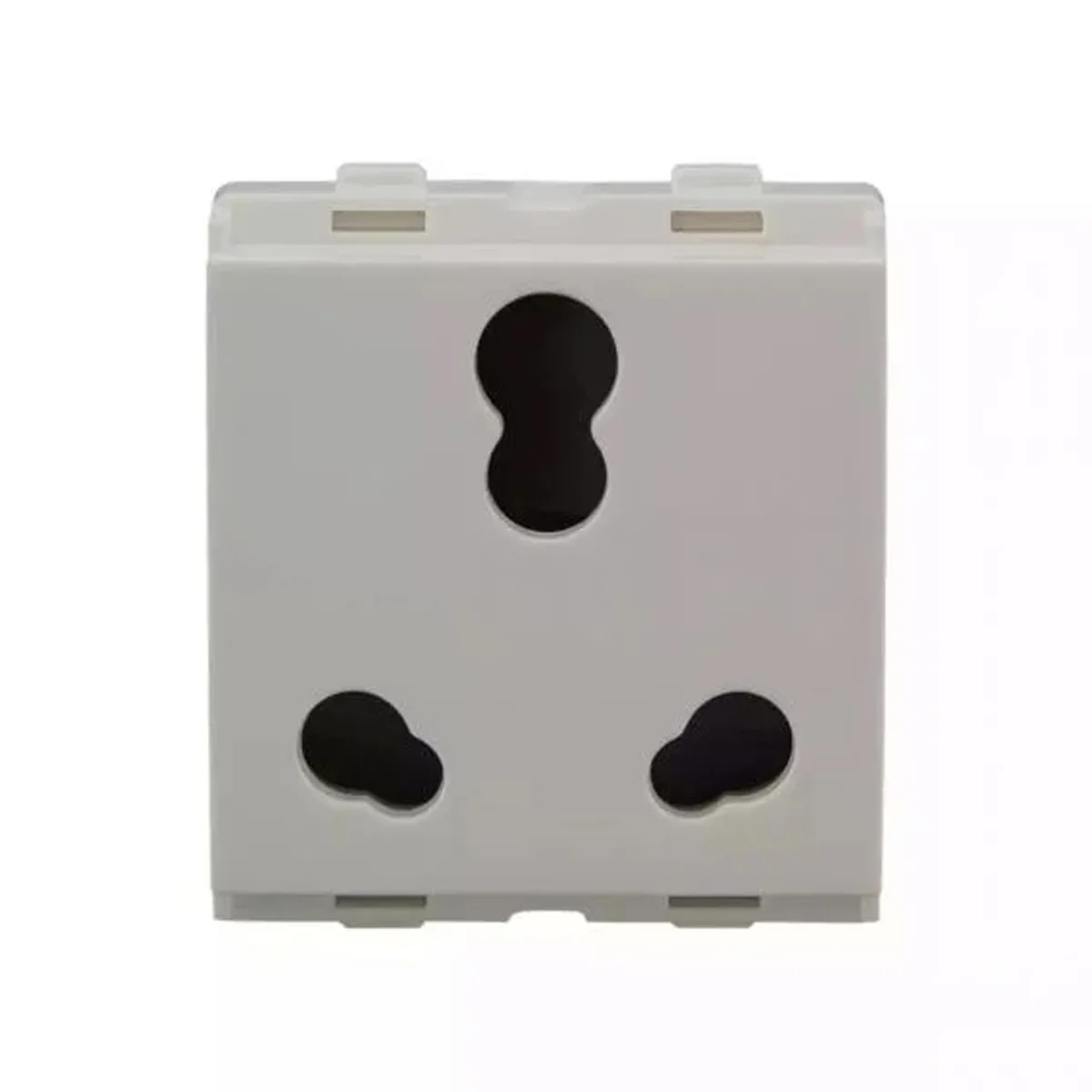 L&T enGem 16A 3 Pin Shutter Socket 2M White - ElectricBasket