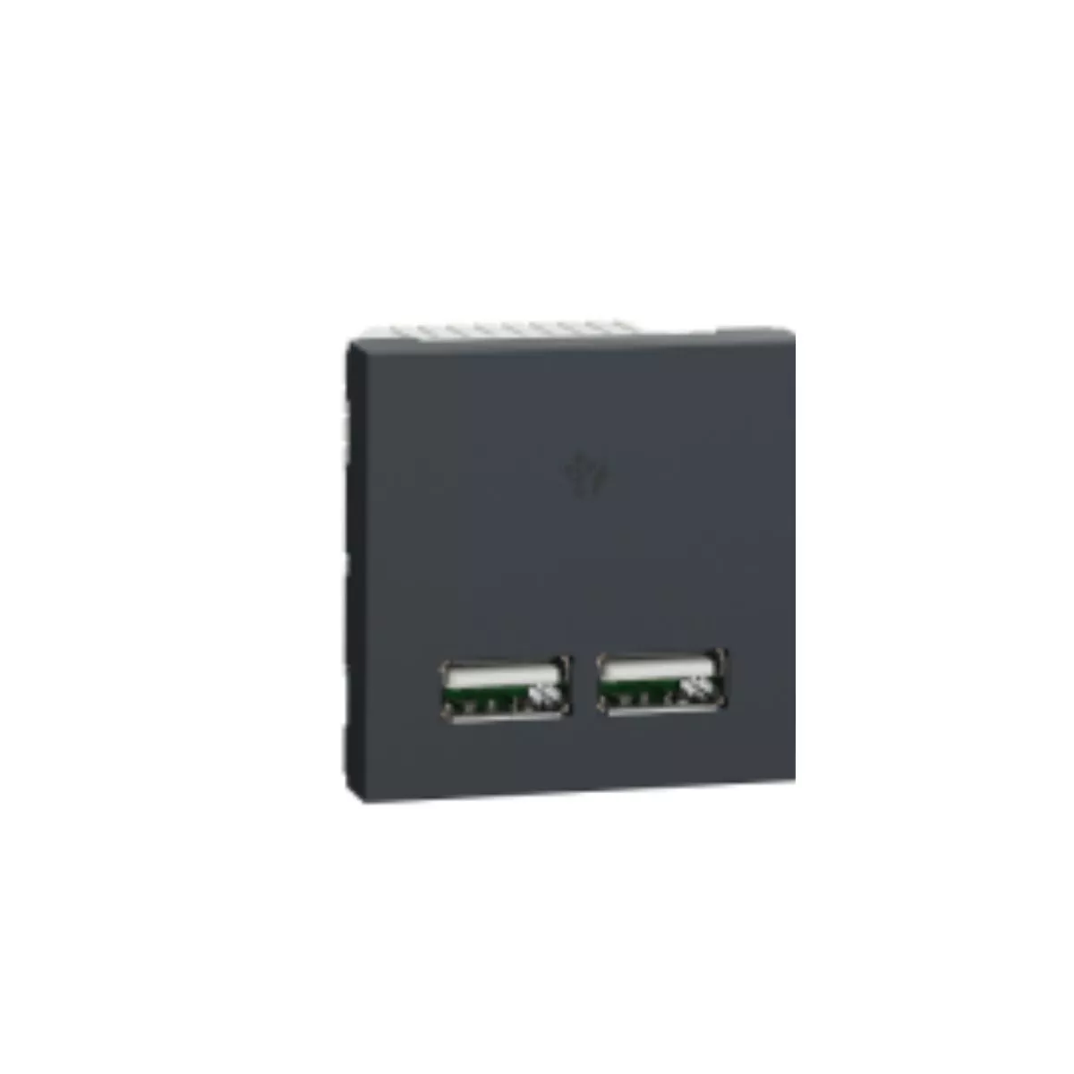 Schneider Unica Pure 2.1A 5V USB Charger 2 Module Grey - ElectricBasket