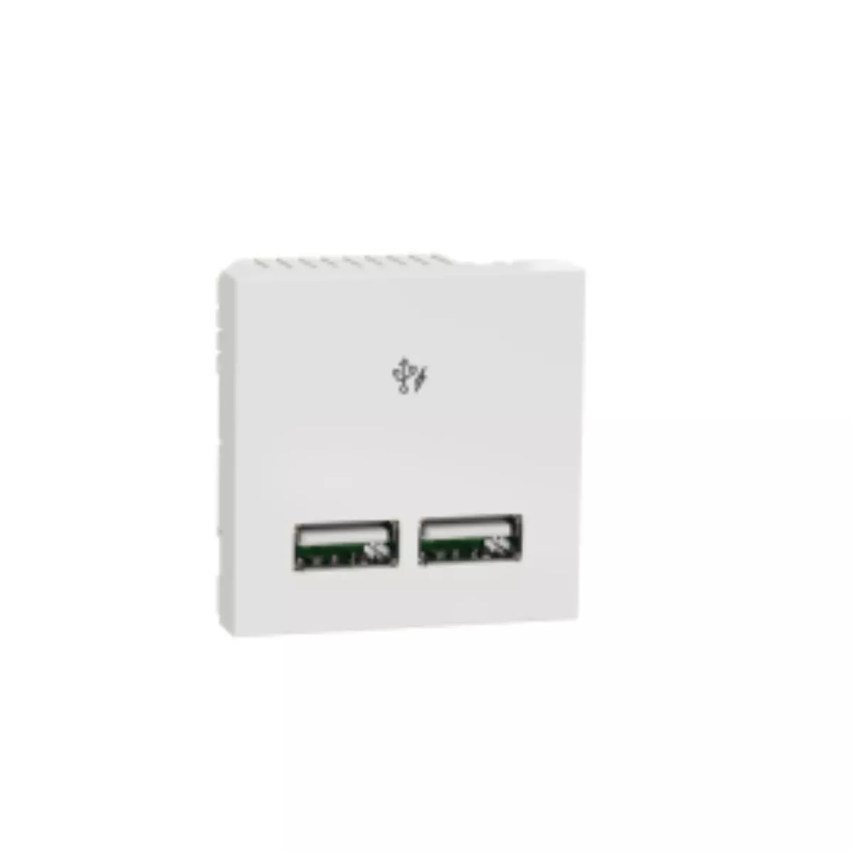 Schneider Unica Pure 2.1A 5V USB Charger 2 Module White - ElectricBasket