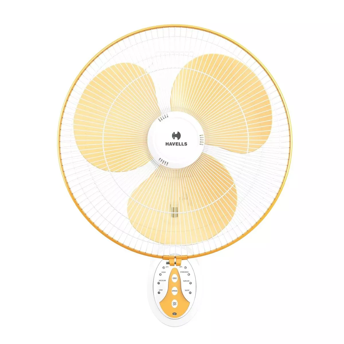 Havells Platina Bldc Wall Fan 400mm White Yellow - ElectricBasket